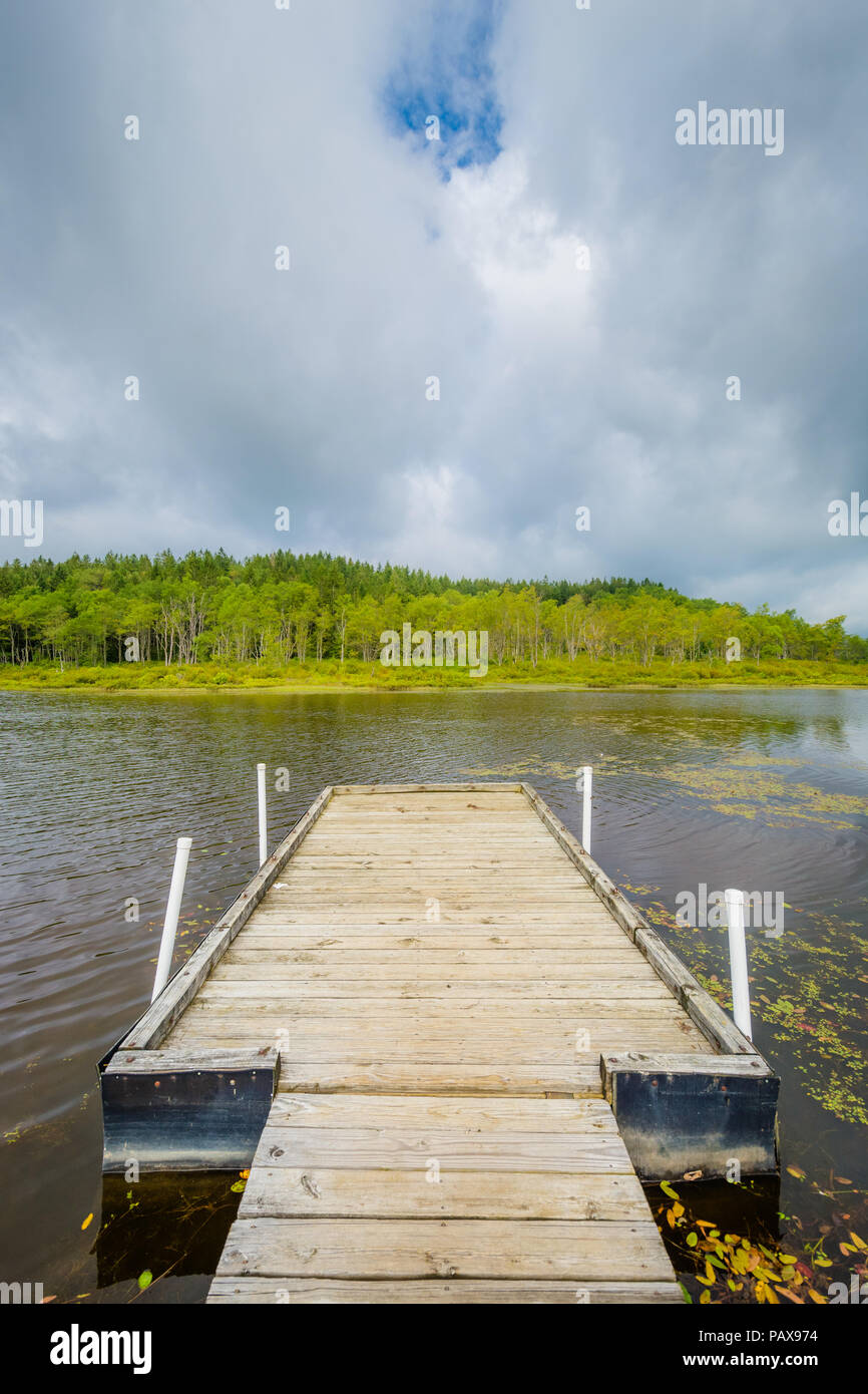 Dock on Pendleton Lake, at Blackwater Falls State Park, West Virginia ...