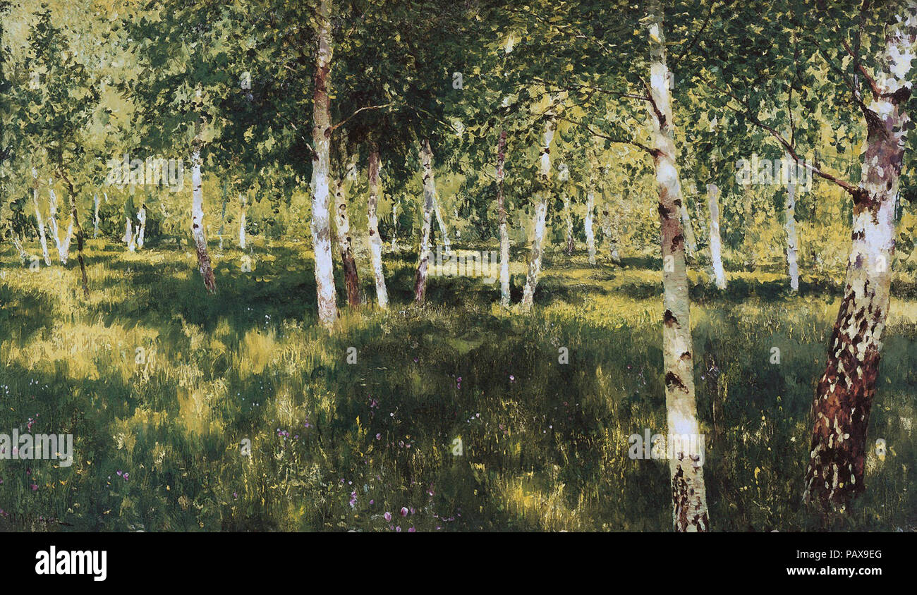 Levitan Isaac - Birch Grove 1 Stock Photo - Alamy