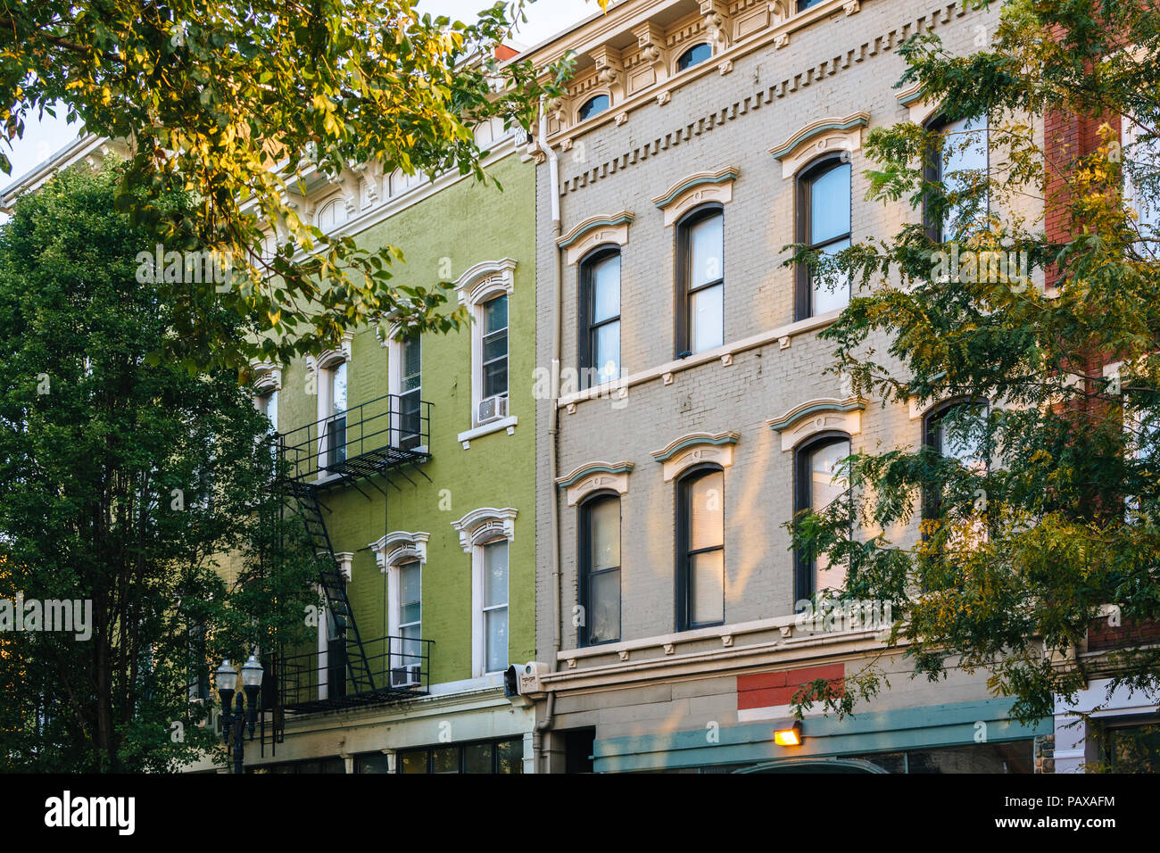 Historic buildings along Vine Street in Over-The-Rhine, Cincinnati ...