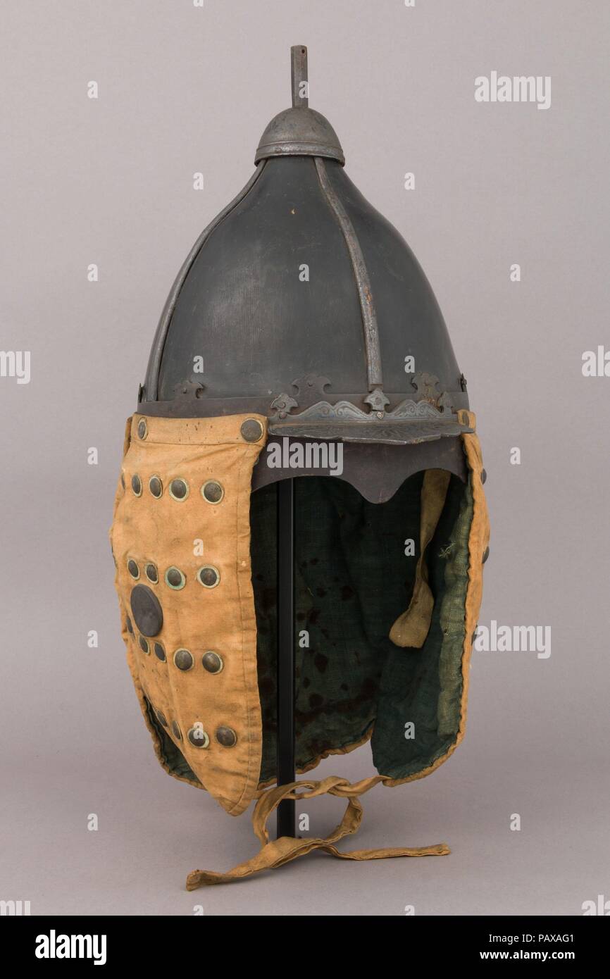Helmet. Culture: Korean. Dimensions: H. including nape defense 21 3/4 ...