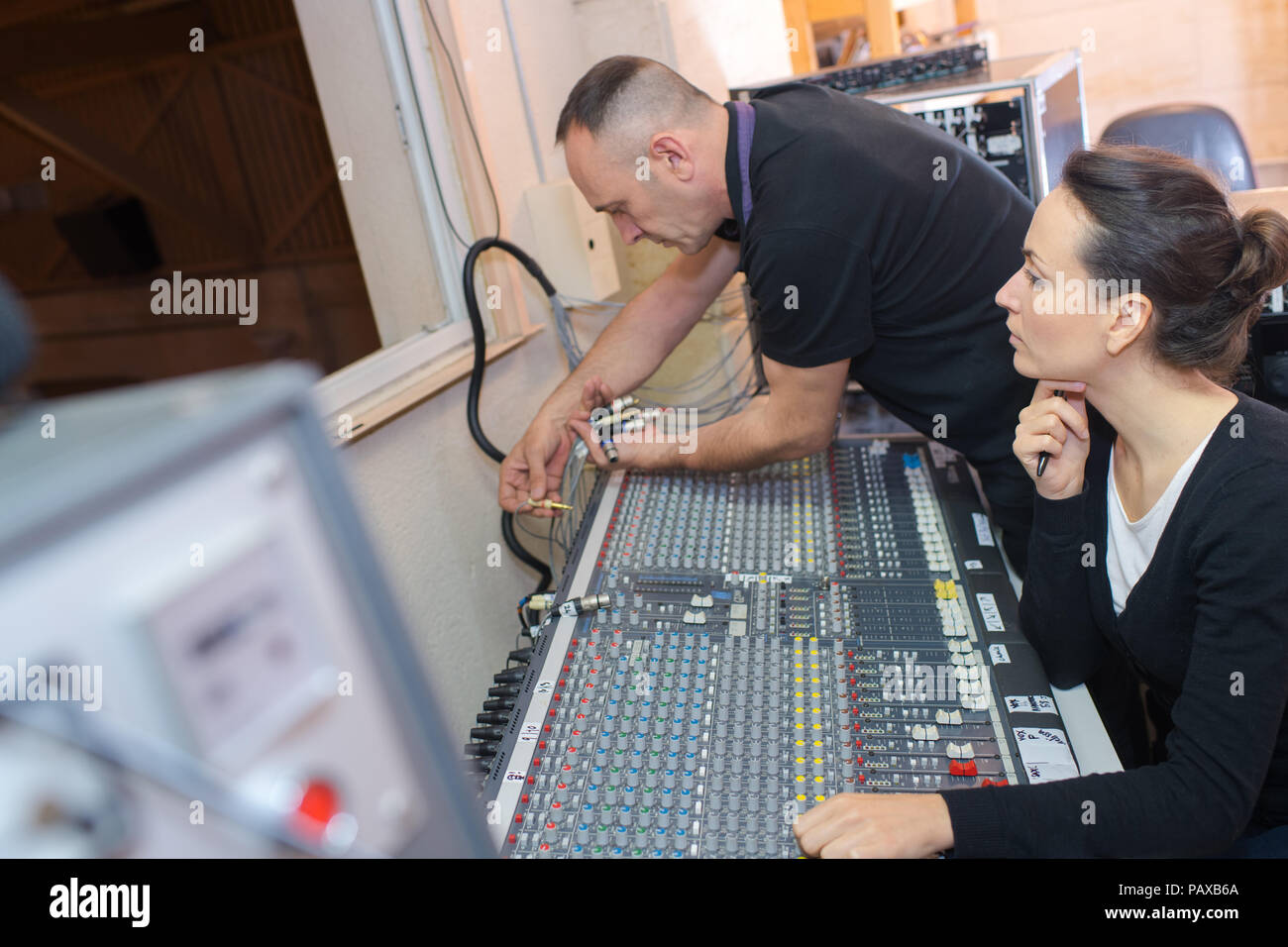 audio mixing operator Stock Photo - Alamy