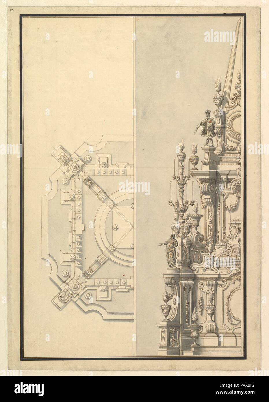 Half Plan and Half Elevation for a Catafalque for Margarita Louisa ...
