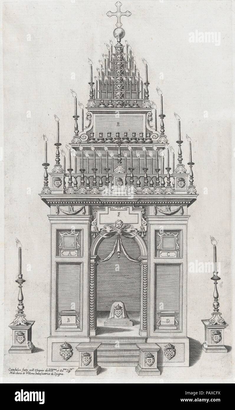 Design of the catafalque for the exequies of the Marchesa di Villena in ...