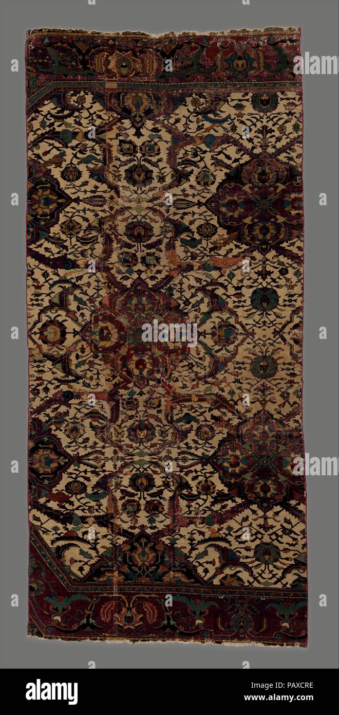 Carpet Fragment. Dimensions: H. 107 in. (271.8 cm) W. 48 7/16 in. (123. ...