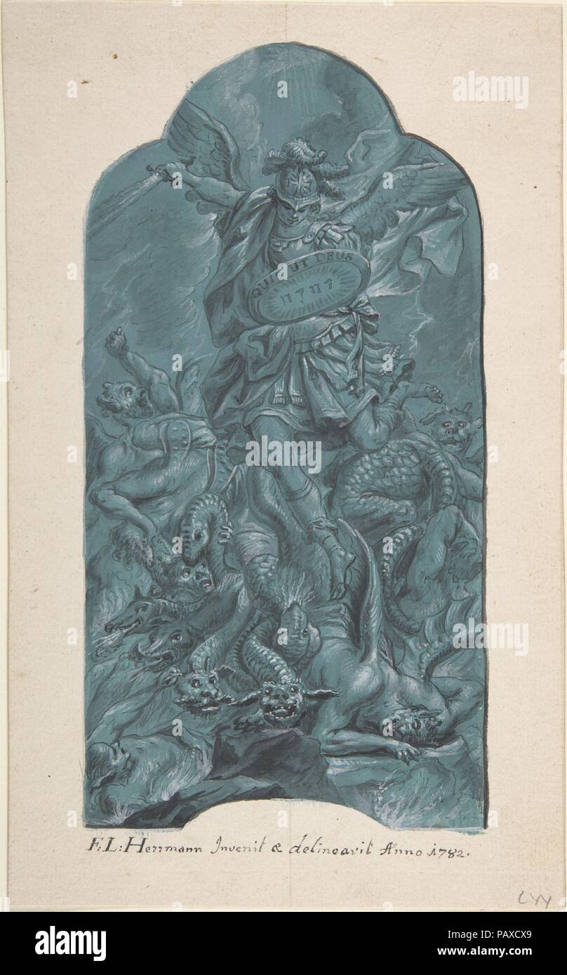 The Archangel Michael Banishing Vice. Artist: Franz Ludwig Hermann ...