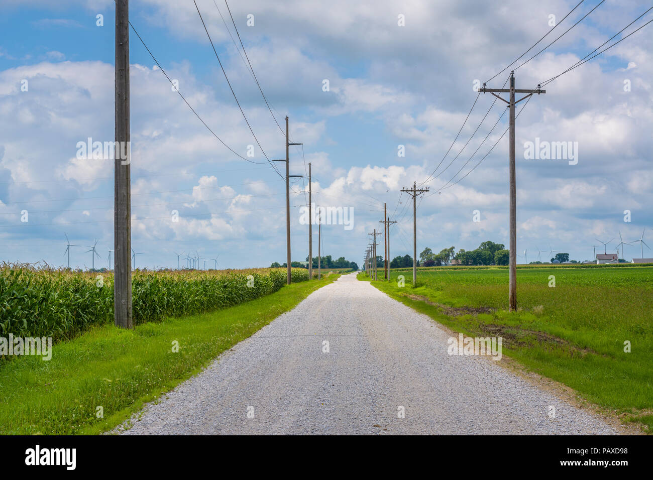 Road and windmills in rural Indiana Stock Photo - Alamy