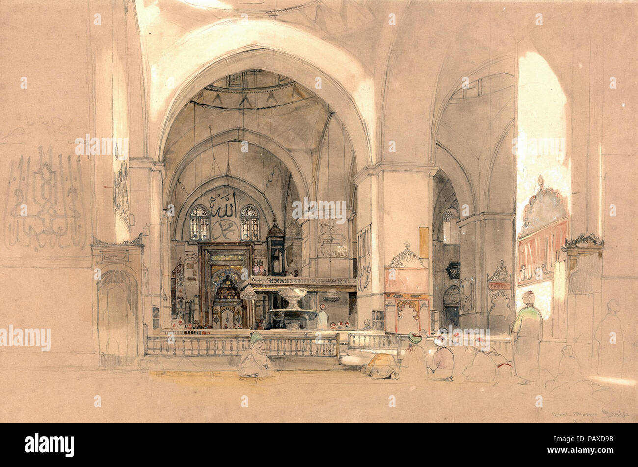 Lewis John Frederick - Interior of the Great Mosque (Ulucami) Bursa ...