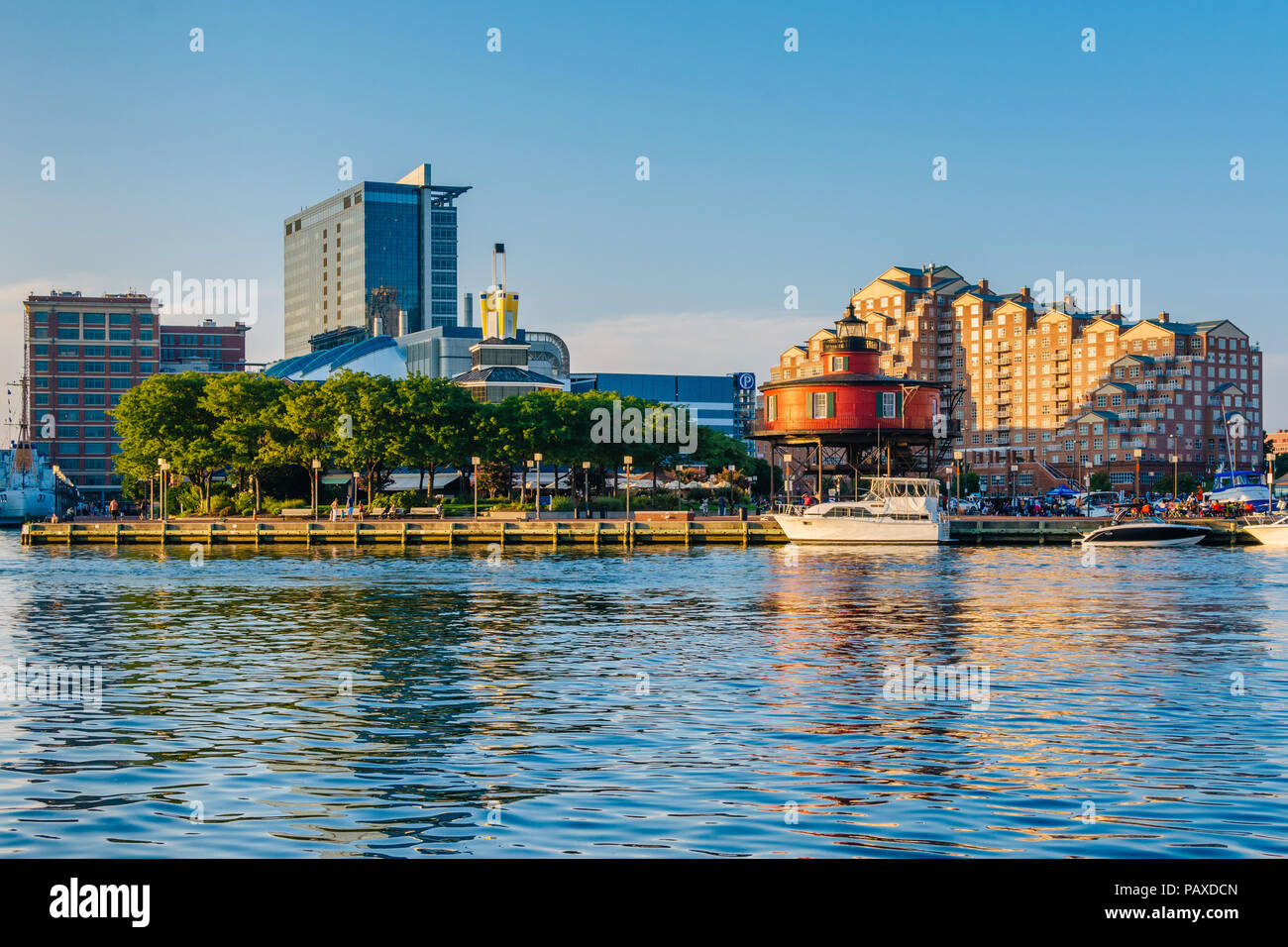 Seven Foot Knoll Lighthouse, at the Inner Harbor in Baltimore, Maryland ...