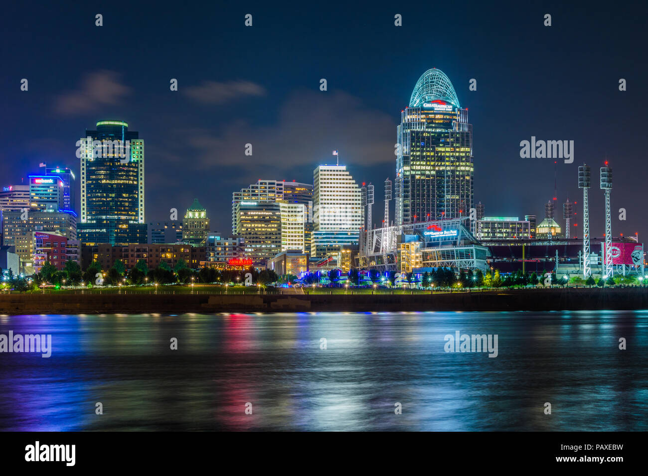 Cincinnati Skyline At Night
