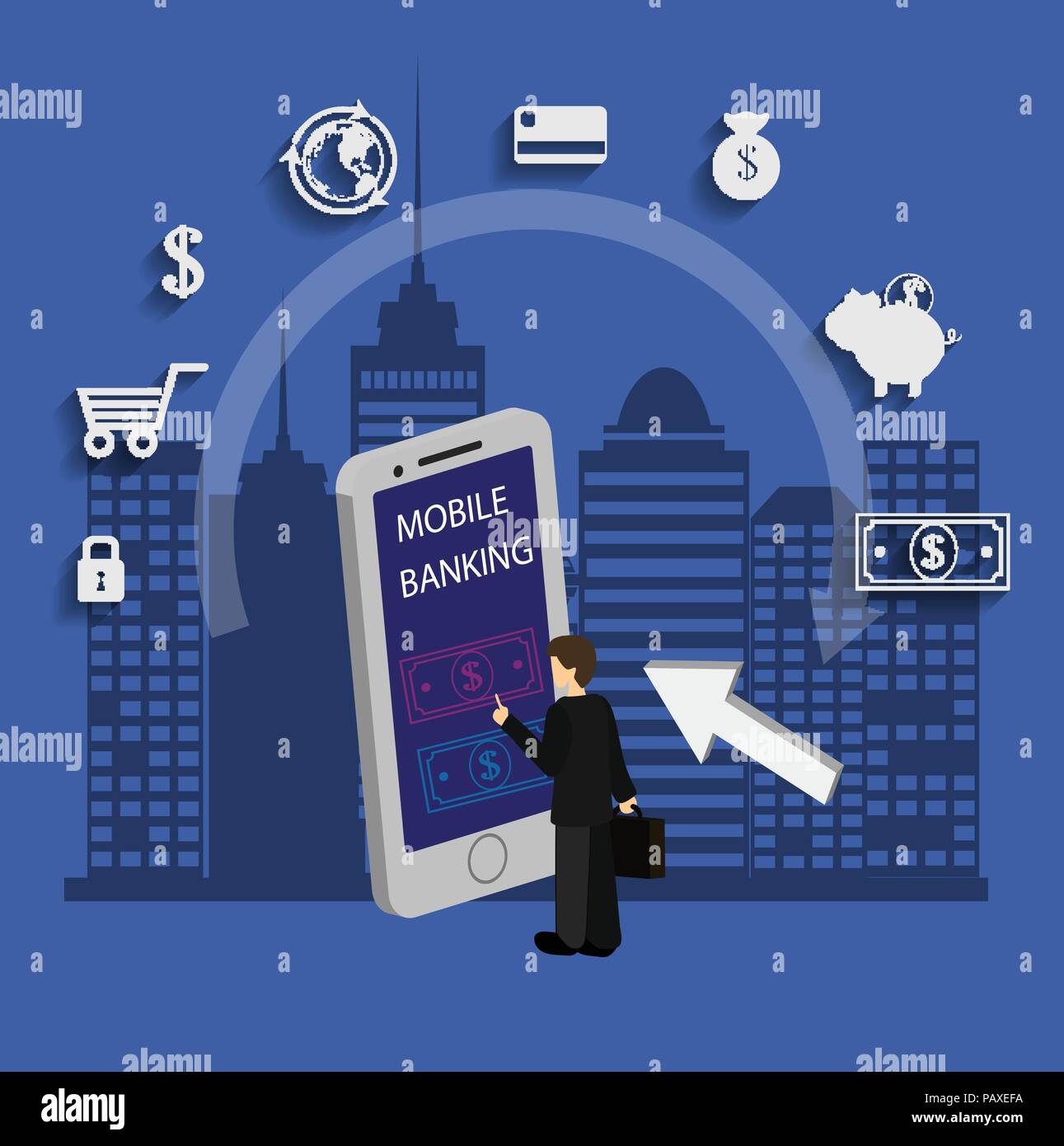 Mobile banking, money transfer Stock Vector Image & Art - Alamy