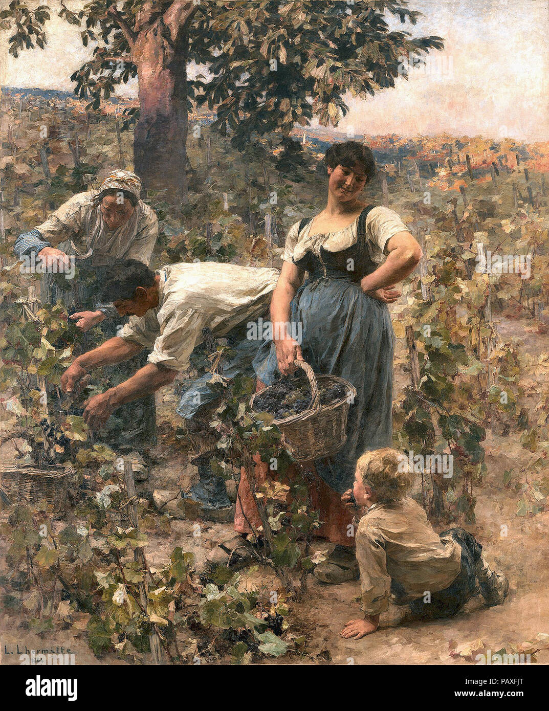Lhermitte Leon Augustin - the Grape Harvest Stock Photo - Alamy