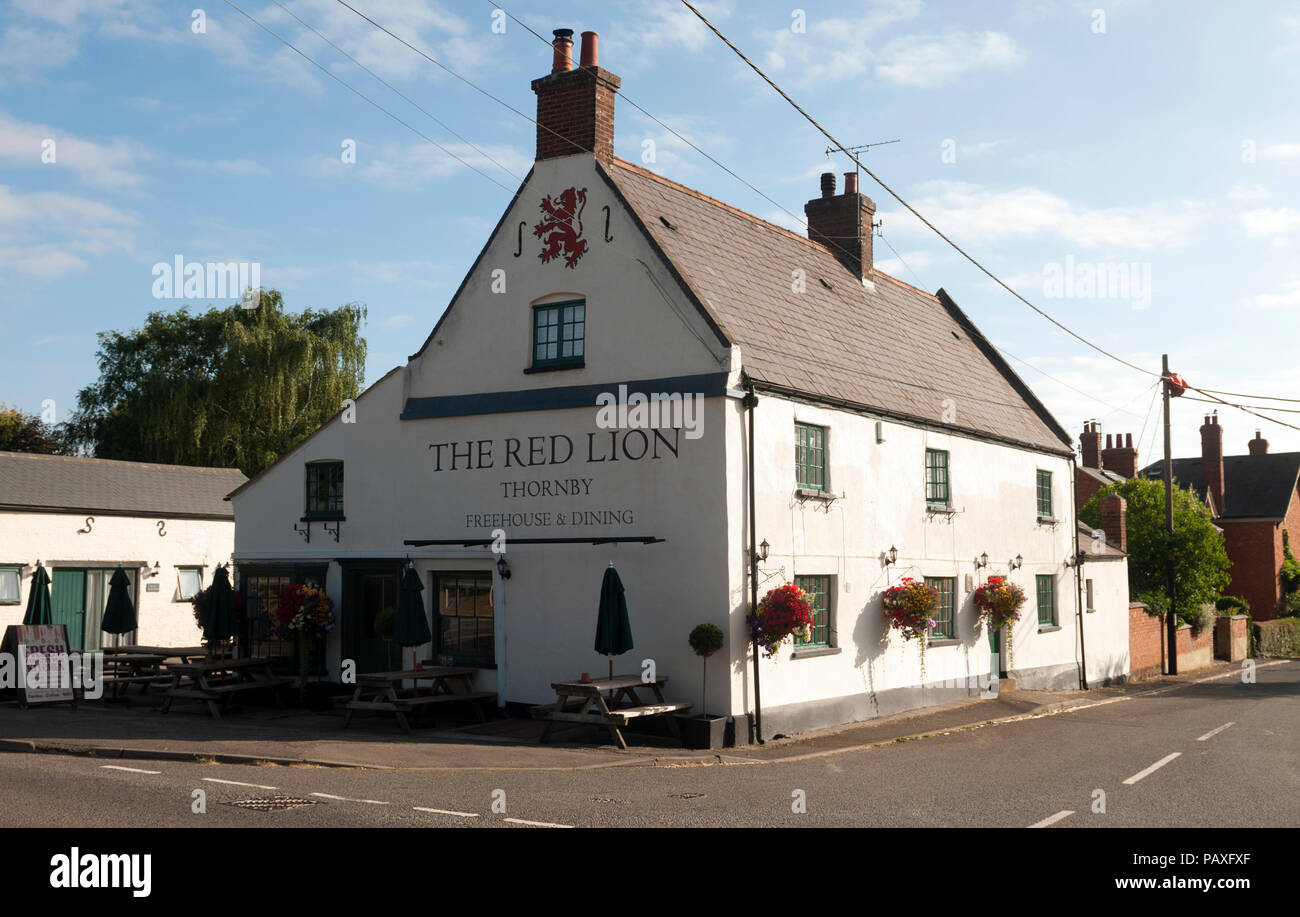 The Red Lion pub, Thornby, Northamptonshire, England, UK Stock Photo ...