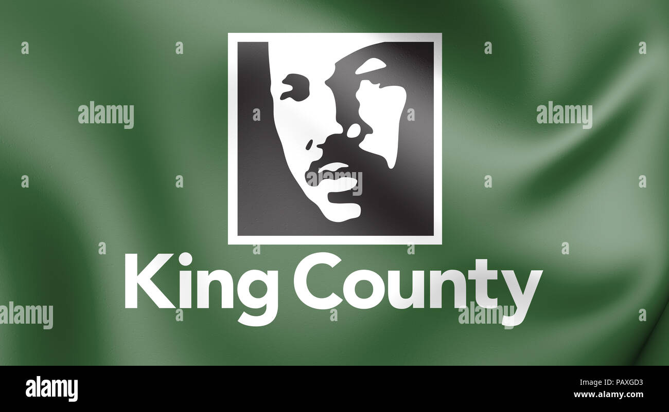 3D Flag of King County (Washington State), USA. 3D Illustration Stock ...