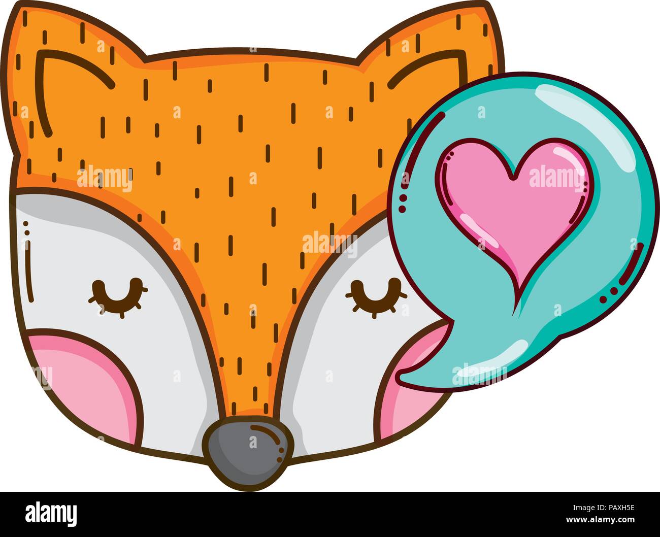 fox head with heart inside chat bubble Stock Vector Image & Art - Alamy