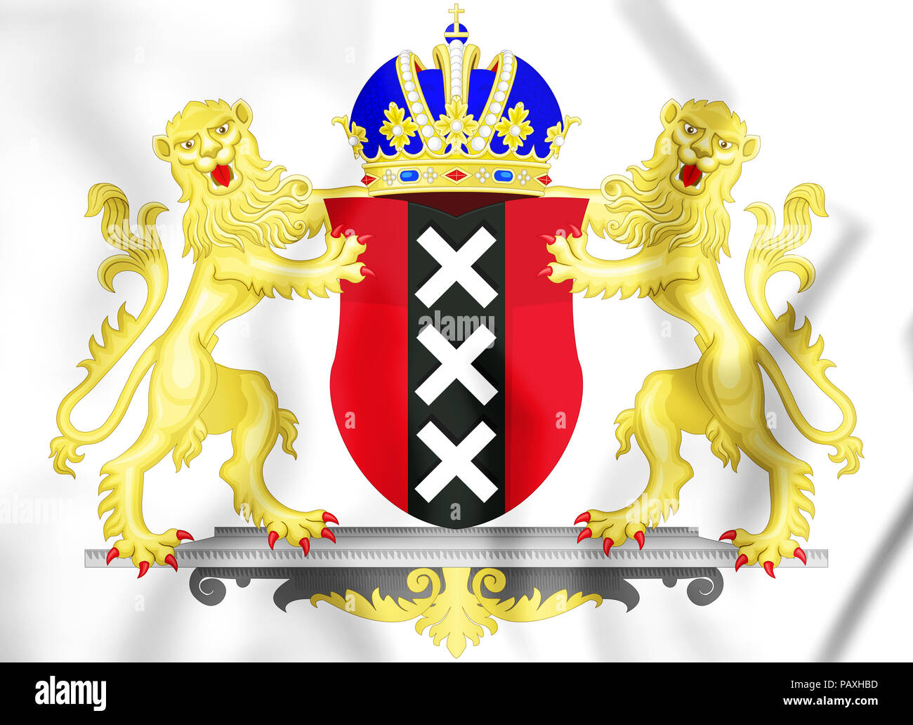 3d flag of amsterdam hi-res stock photography and images - Alamy