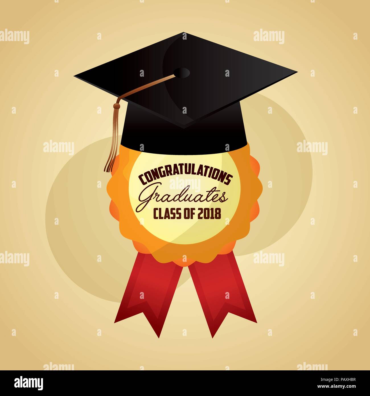 congratulations graduates class of 2018 medal award vector illustration ...