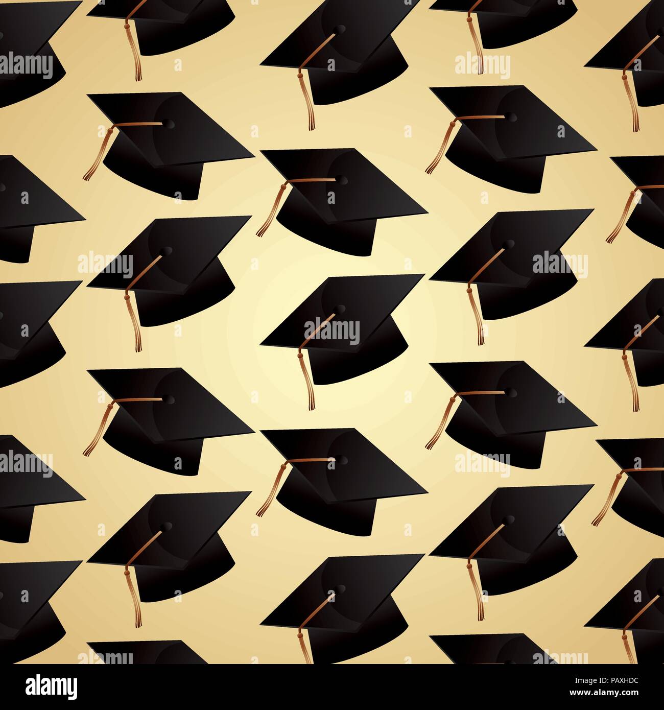 graduation hat accessory ceremony pattern vector illustration Stock ...