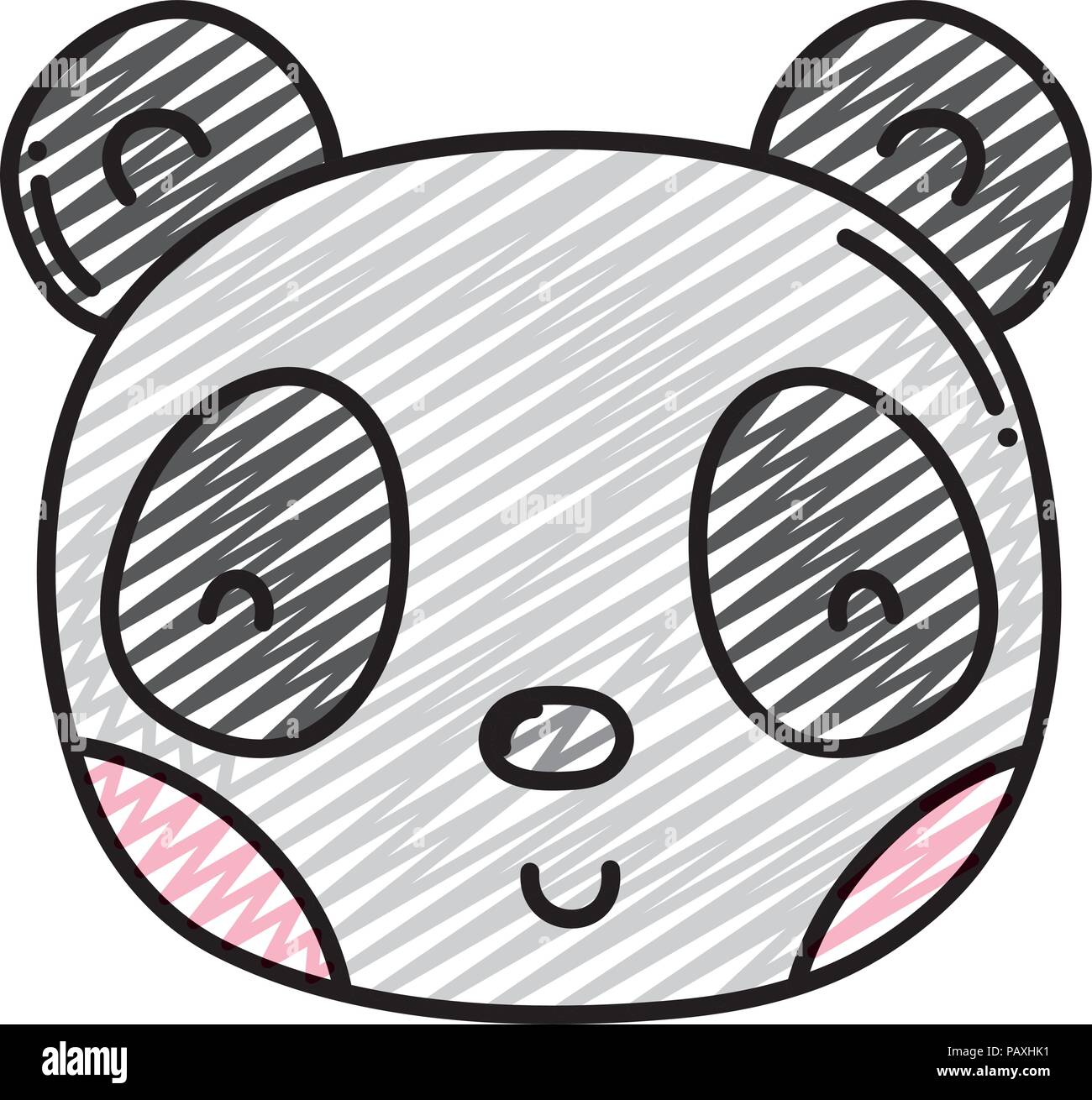 doodle cute panda head wild animal Stock Vector Image & Art - Alamy