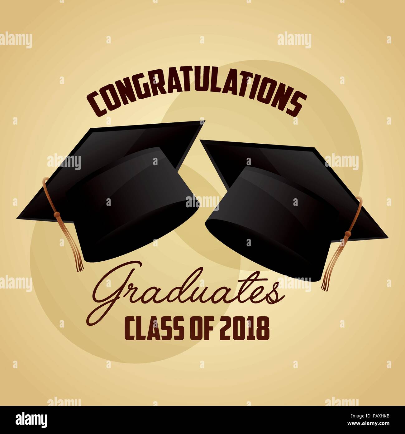congratulations graduates class of 2018 hats vector illustration Stock ...