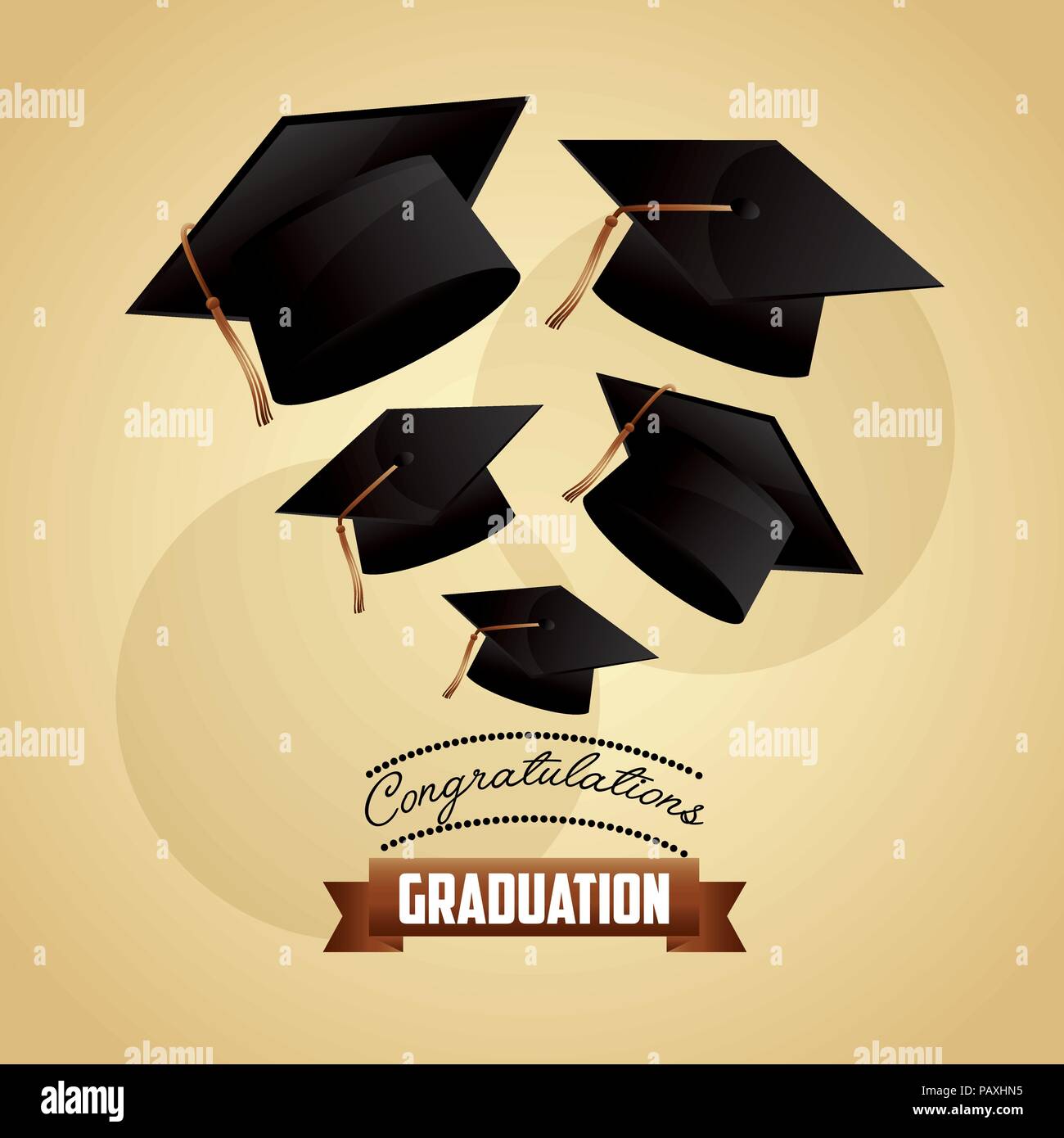 congratulations graduation collection hats design vector illustration ...