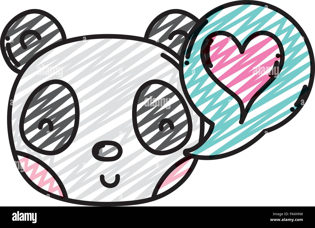 doodle panda male head with chat bubble Stock Vector Image & Art - Alamy