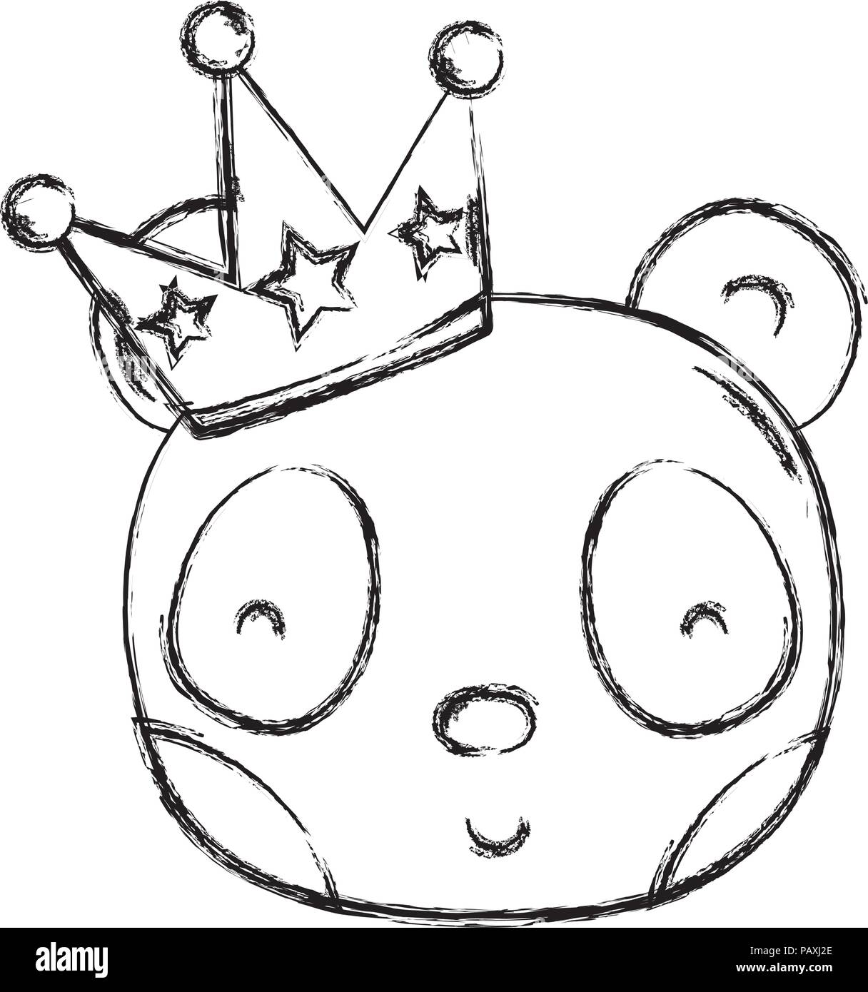 grunge male panda head with luxury crown Stock Vector Image & Art - Alamy