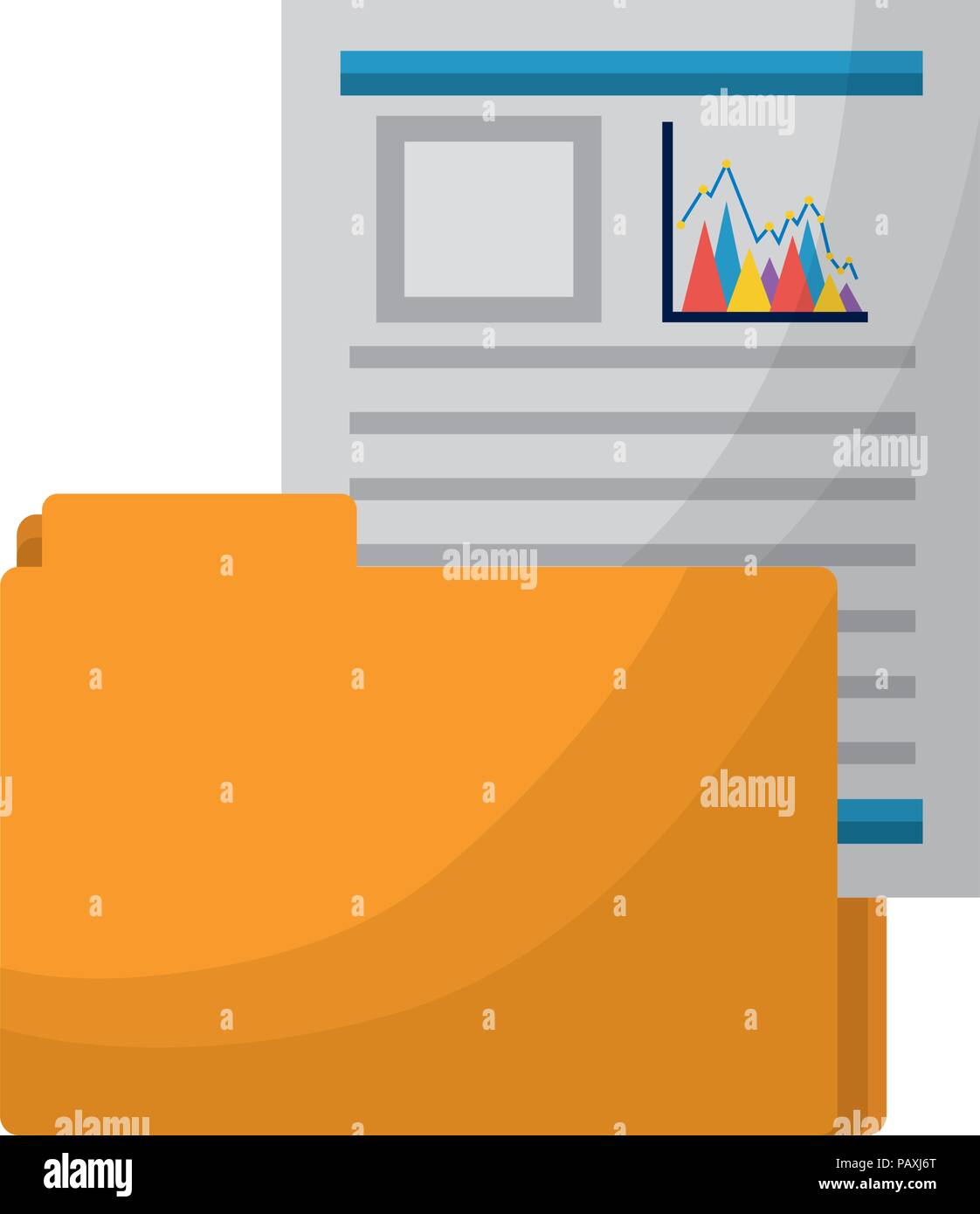folder with document file of statistics graphic vector illustration ...