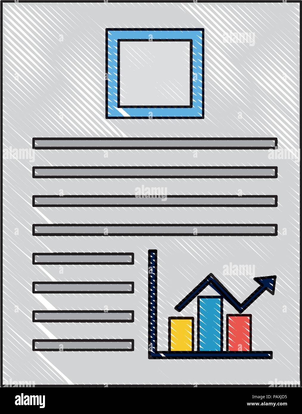 document file with statistics bars graphic vector illustration design ...