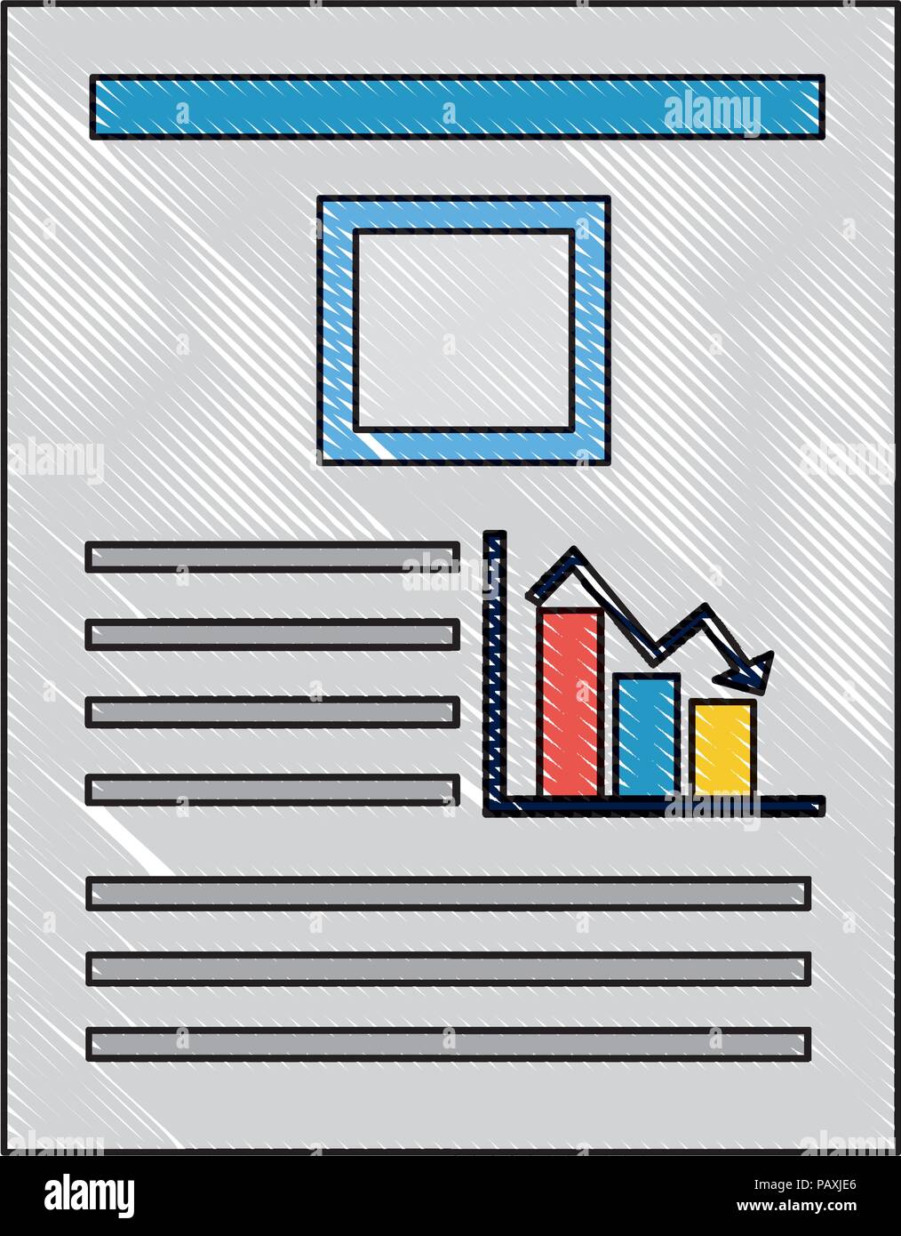 document file with statistics bars graphic vector illustration design ...