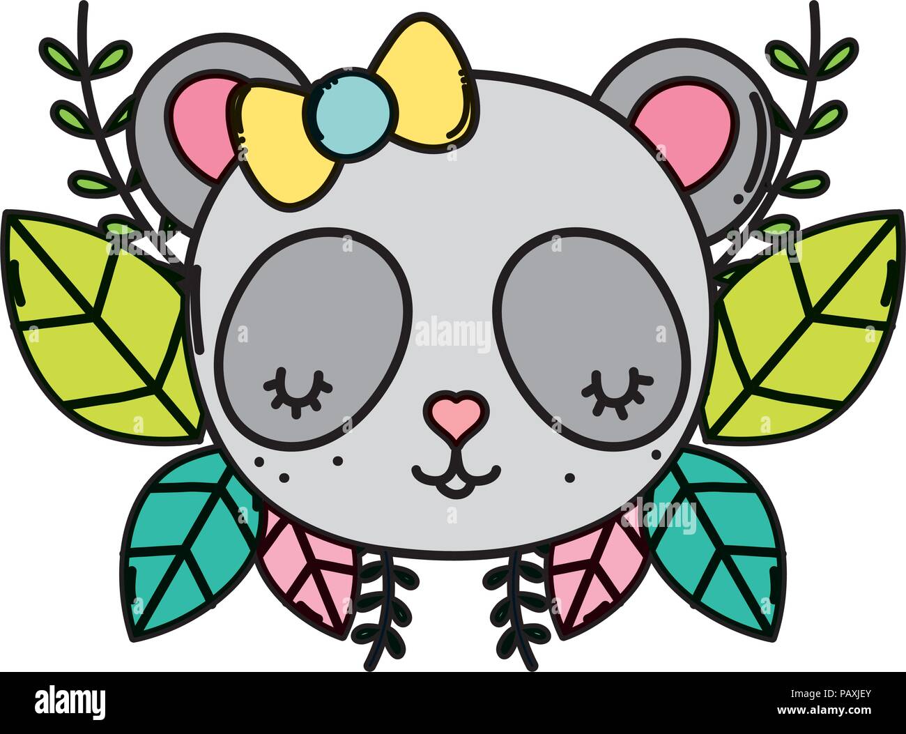 Panda female head Stock Vector Images - Alamy