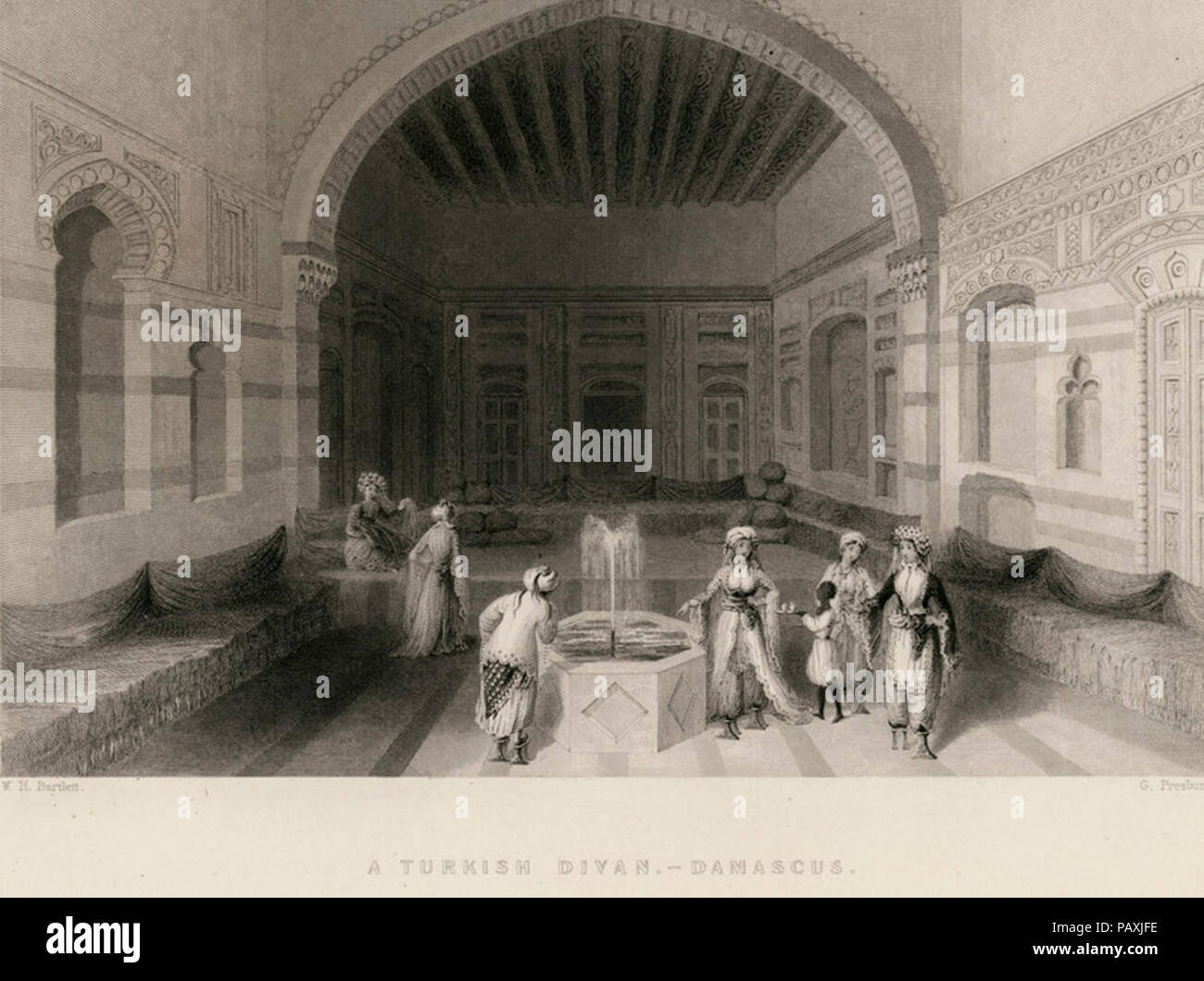 A Turkish Divan-Damascus - Carne John - 1836 Stock Photo - Alamy