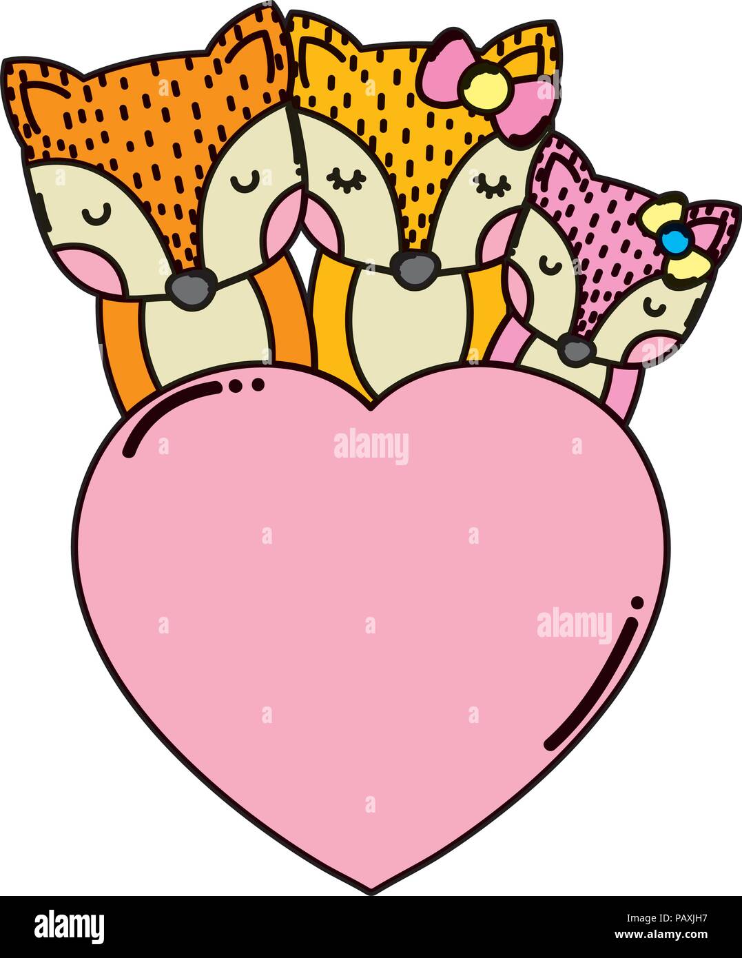 Adorable fox family vector illustration hi-res stock photography and ...