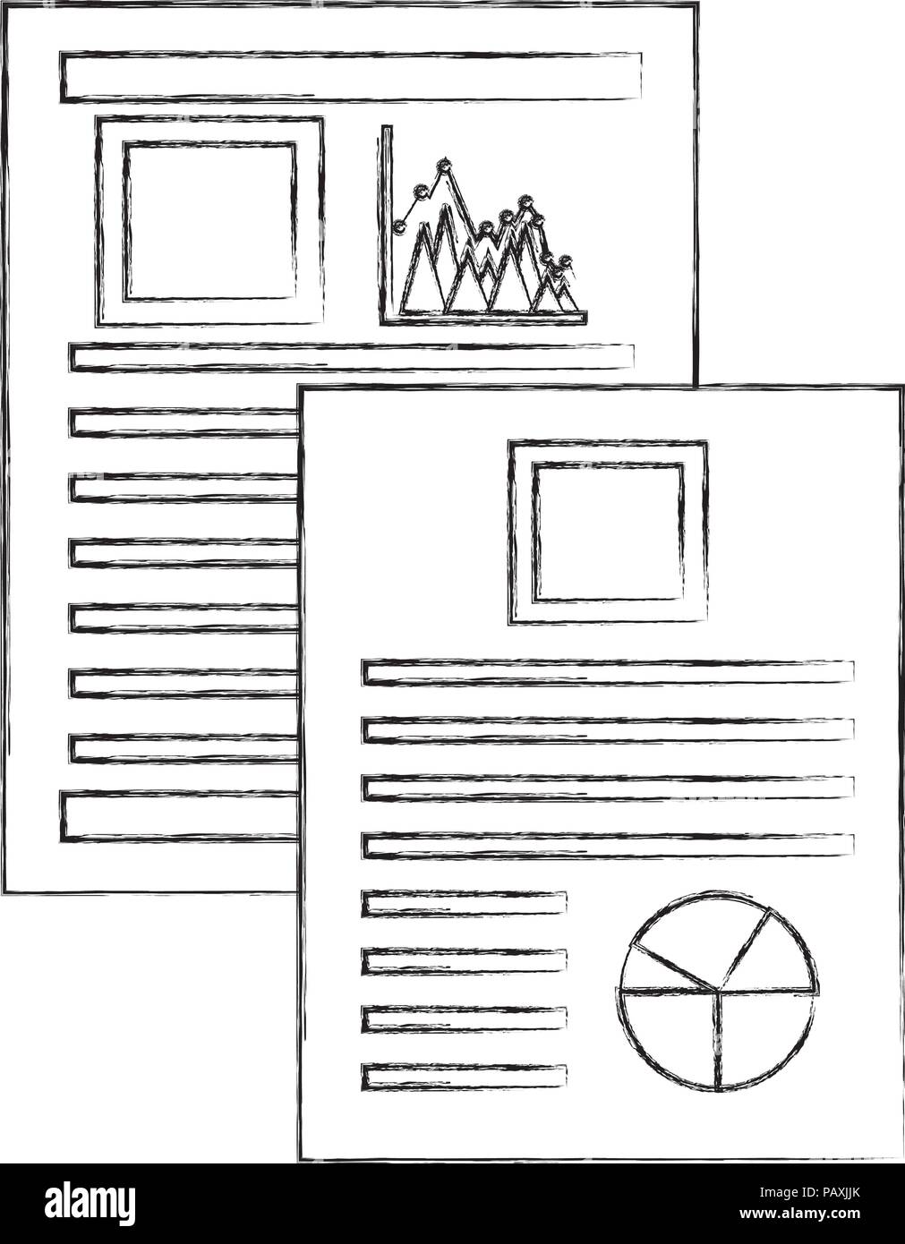 documents files with statistics graphics vector illustration design ...