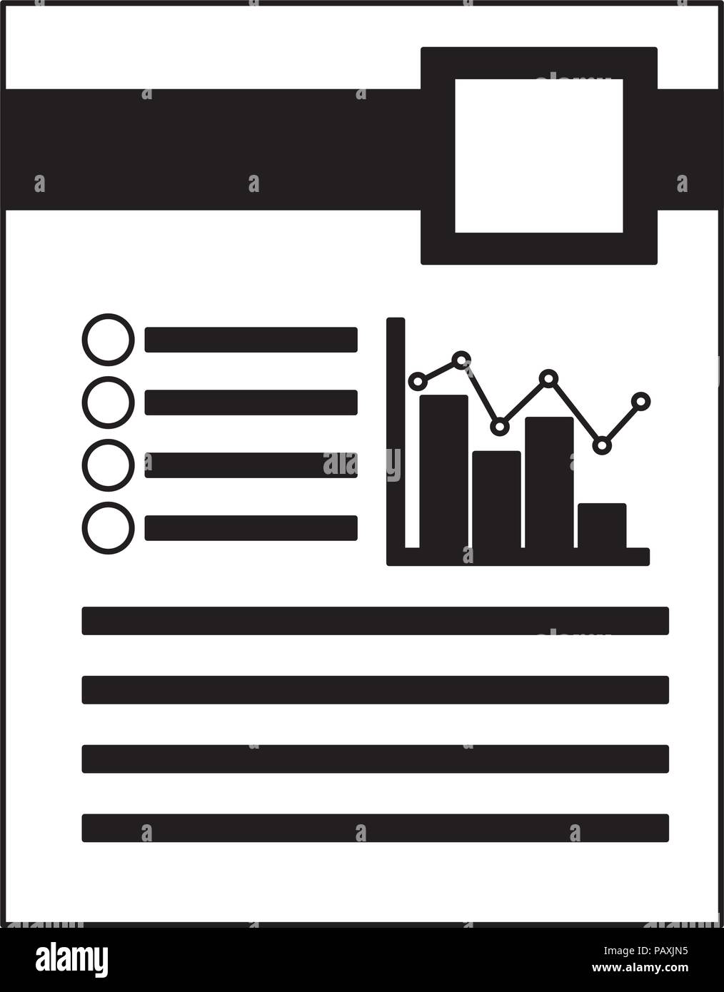 document file with statistics bars graphic vector illustration design ...