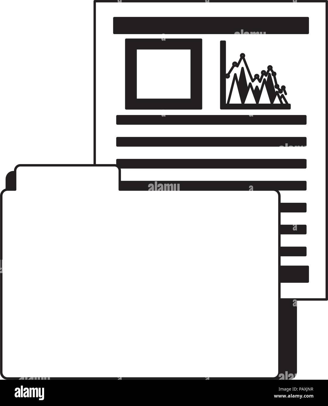 folder with document file of statistics graphic vector illustration ...