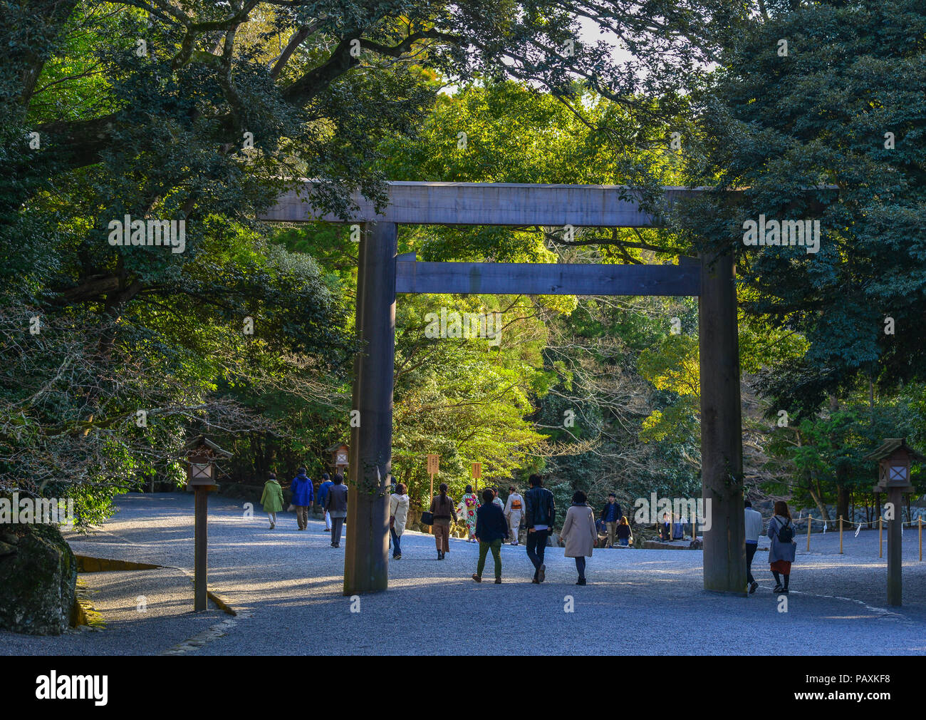 Nagoya, Japan - Mar 17, 2018. People visit Ise Grand Shrine (Ise Jingu ...