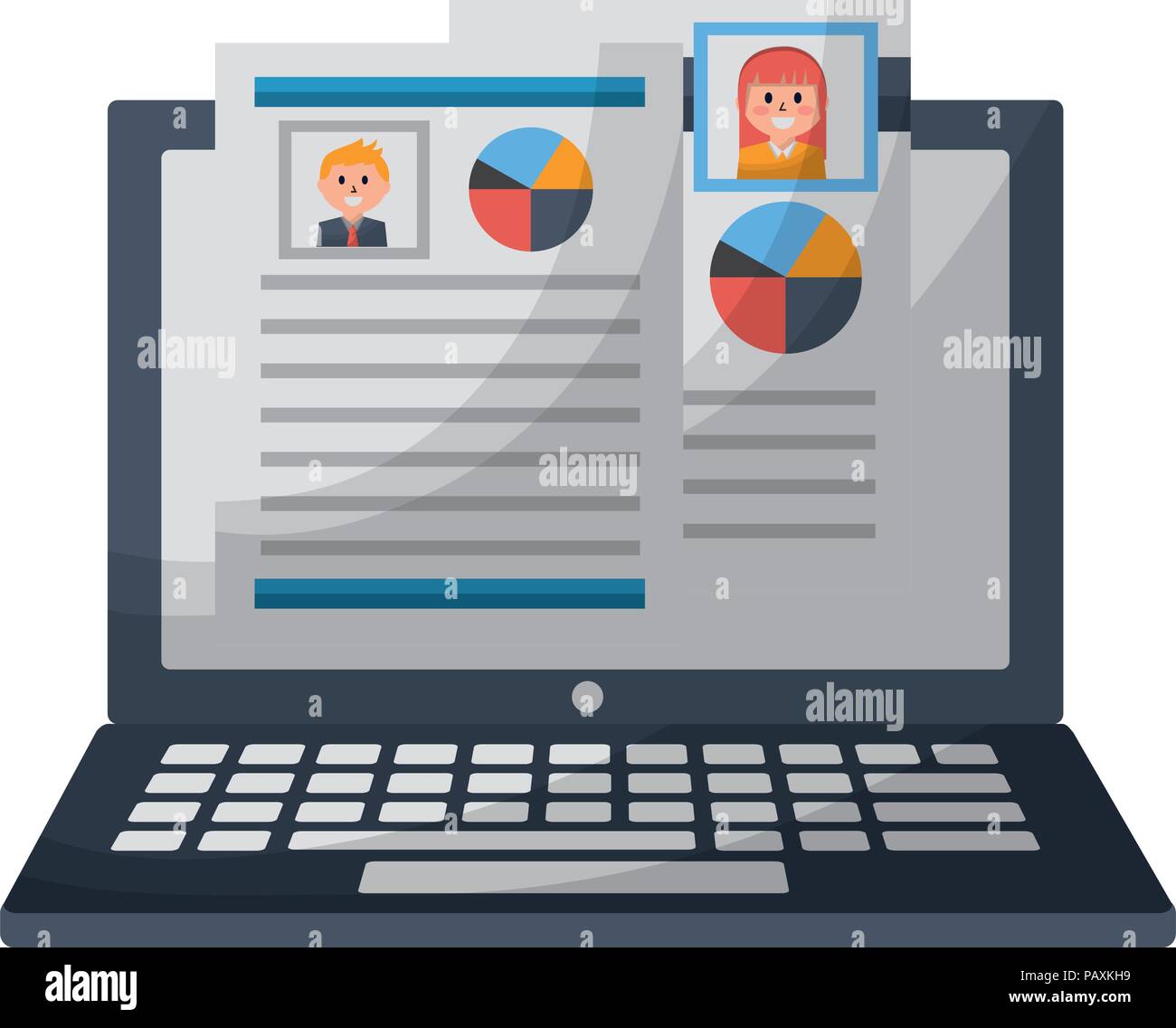 laptop computer with curriculum vitae icon Stock Vector Image & Art - Alamy