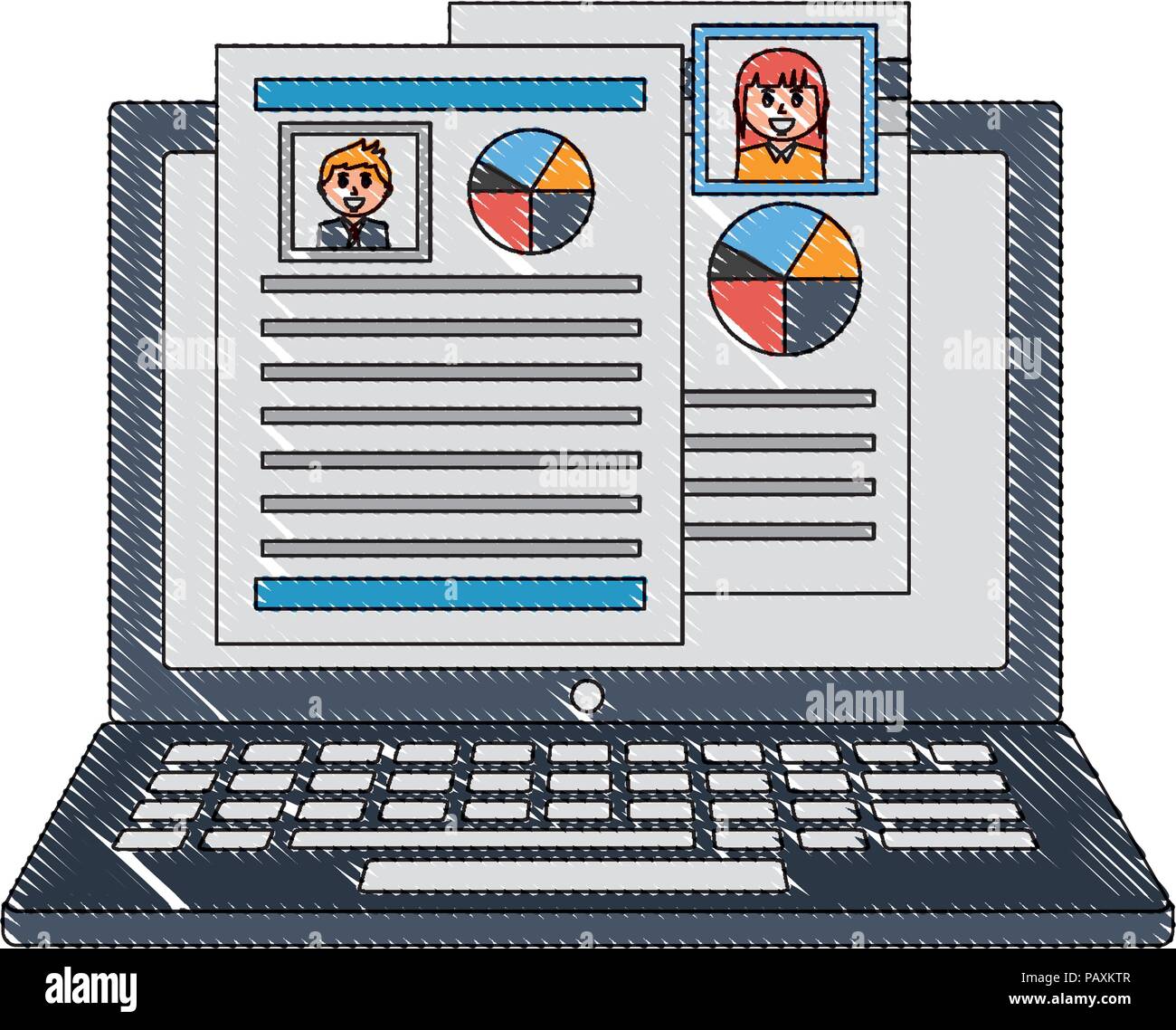 laptop computer with curriculum vitae icon Stock Vector Image & Art - Alamy