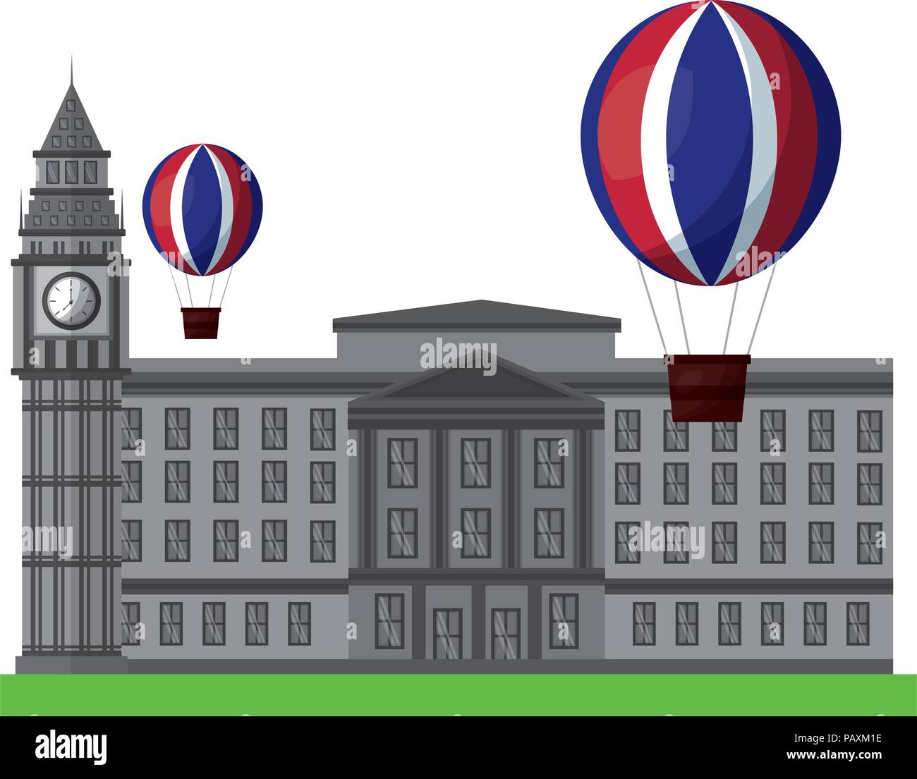 london clock station with air balloons icon Stock Vector Image & Art ...