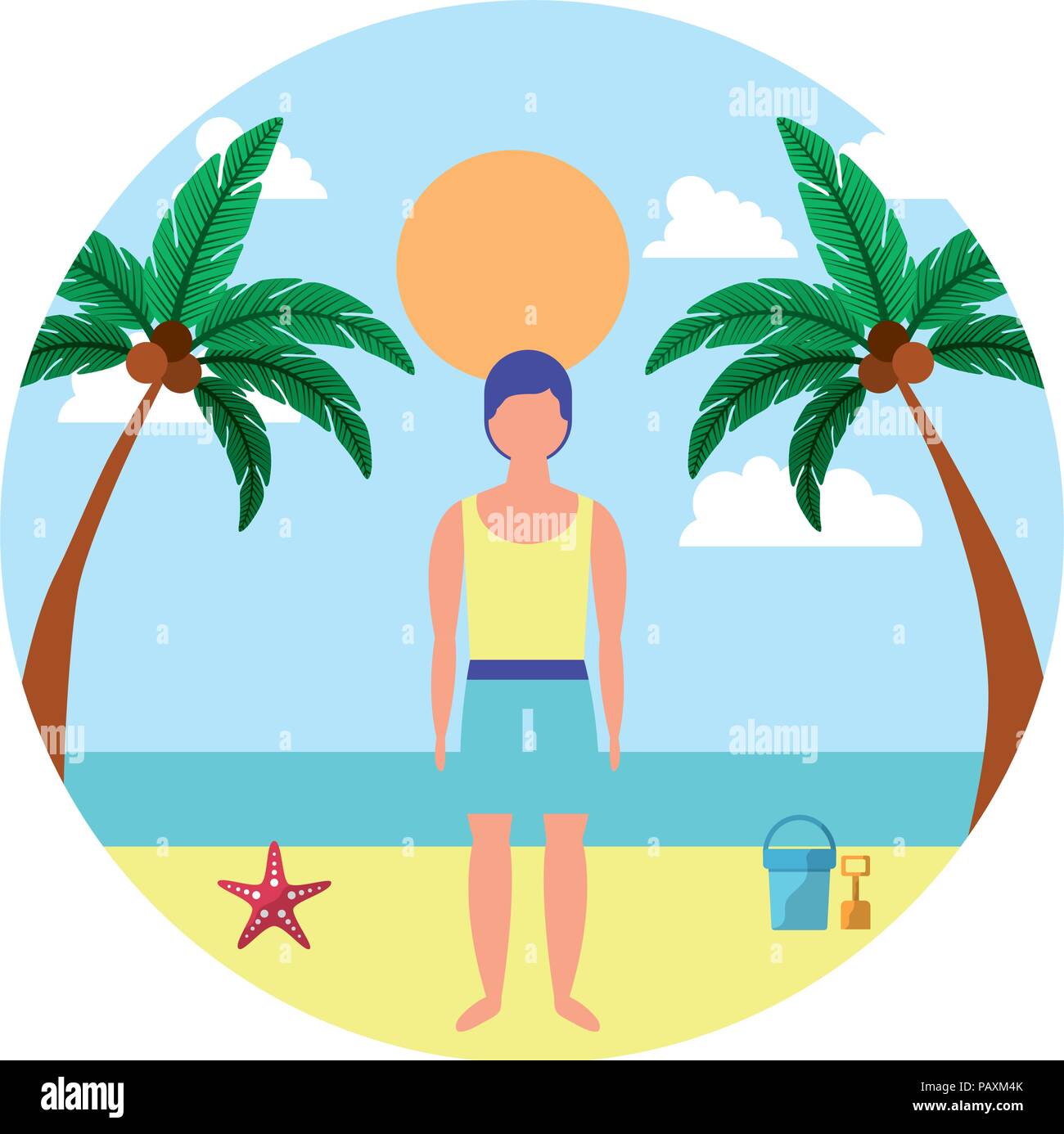 man with swimsuit in the beach icon Stock Vector Image & Art - Alamy