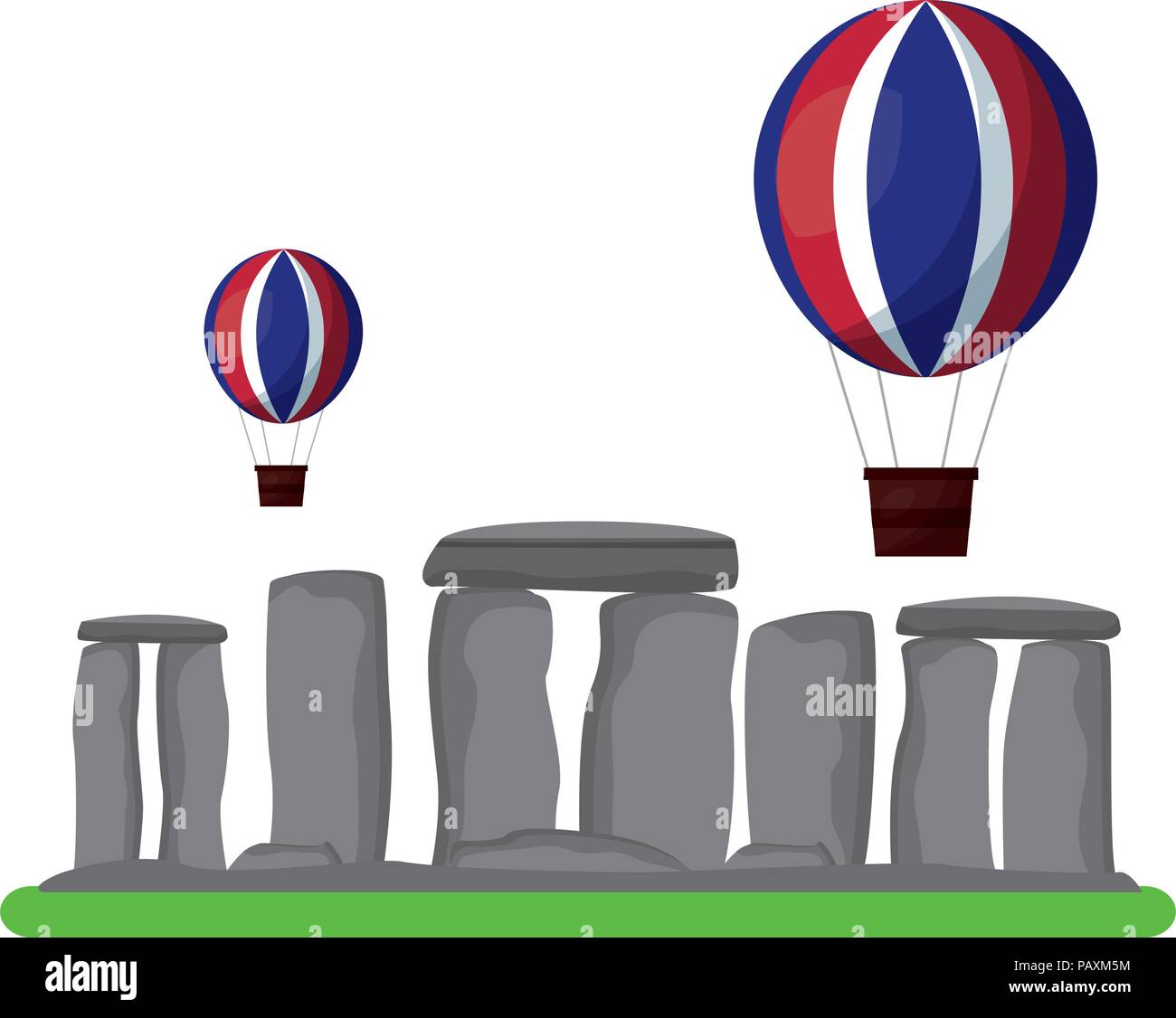 stonehenge monument of great britain with balloon flying Stock Vector ...