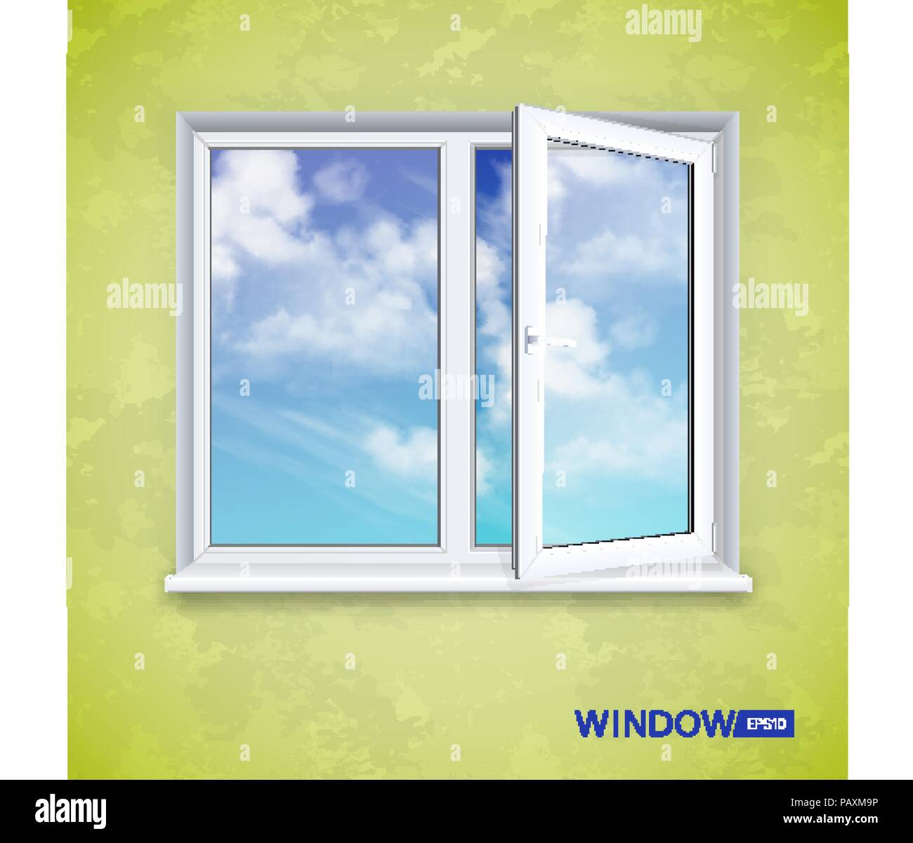 Realistic open plastic window Stock Vector Image & Art - Alamy