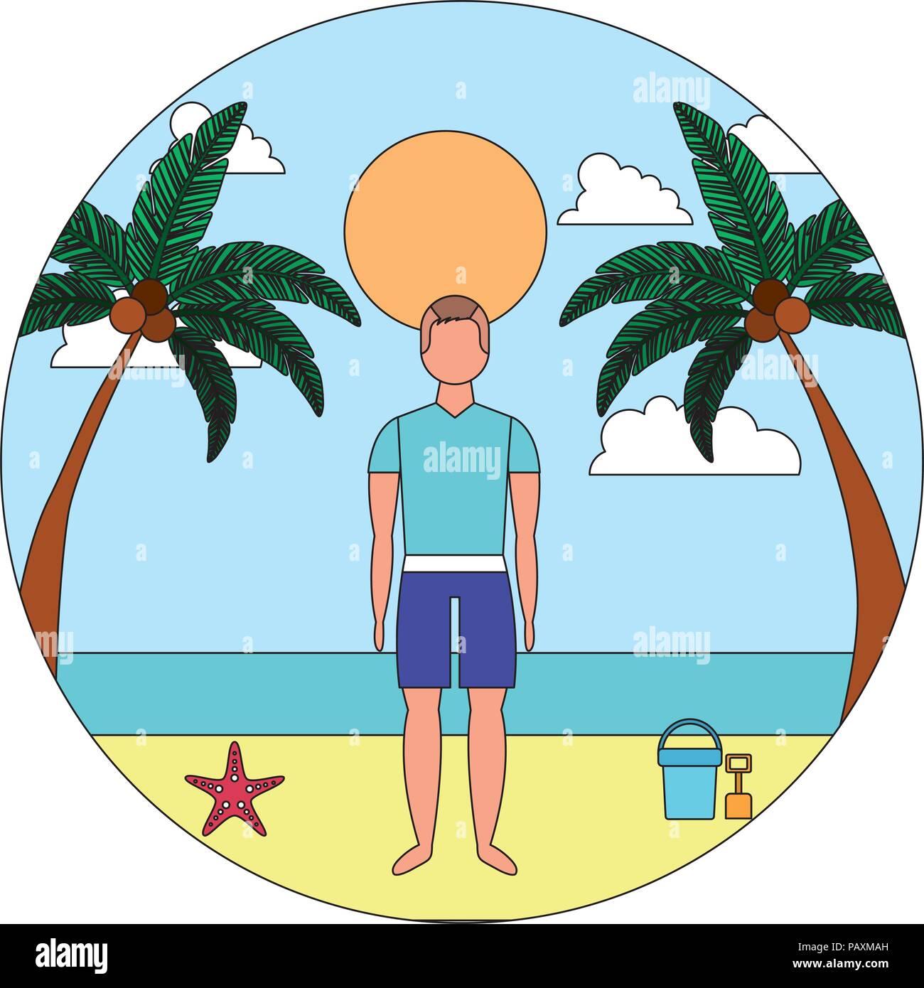 man with swimsuit in the beach icon Stock Vector Image & Art - Alamy