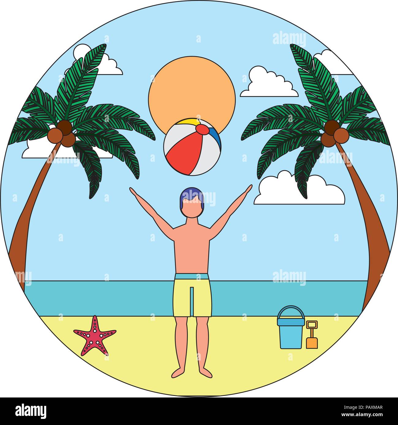 man with swimsuit in the beach icon Stock Vector Image & Art - Alamy
