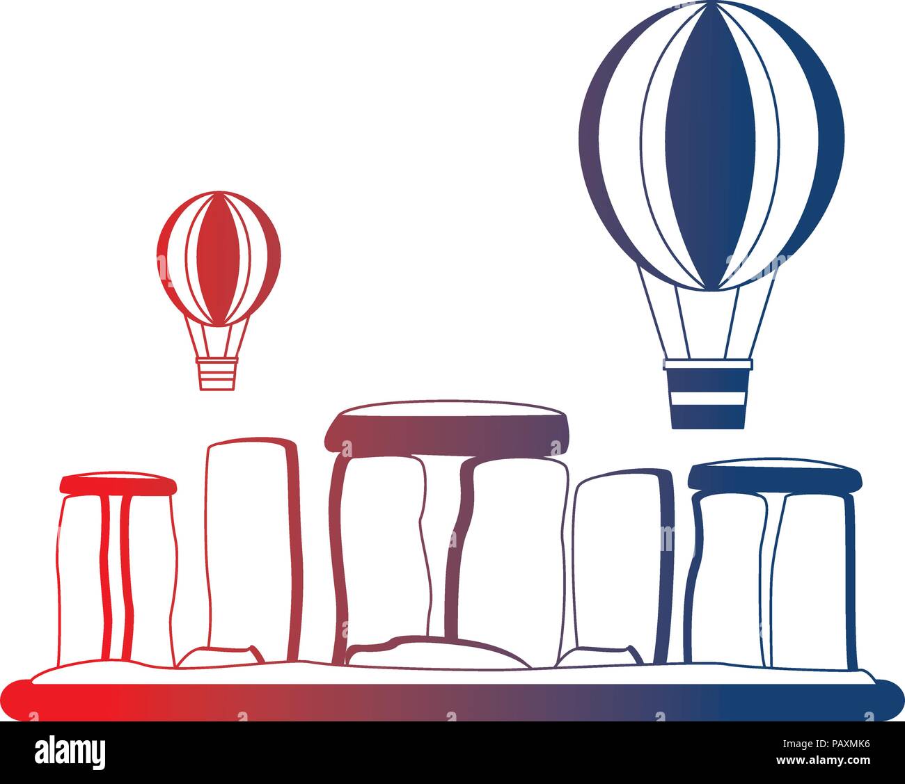 stonehenge monument of great britain with balloon flying Stock Vector ...