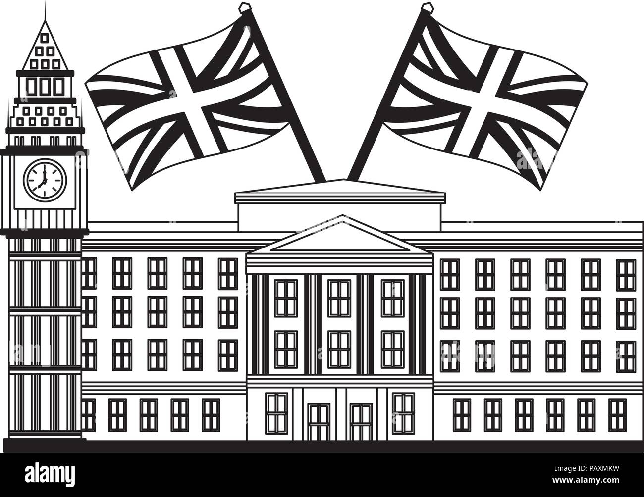 london clock station with flags icon Stock Vector Image & Art - Alamy