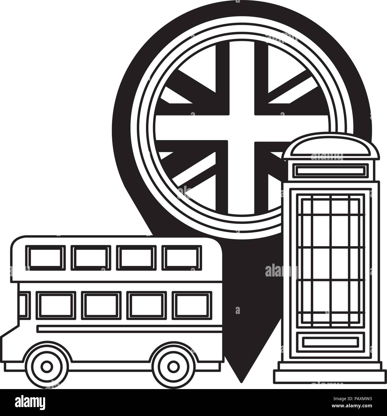 bus transport of great britain with set icons Stock Vector Image & Art ...