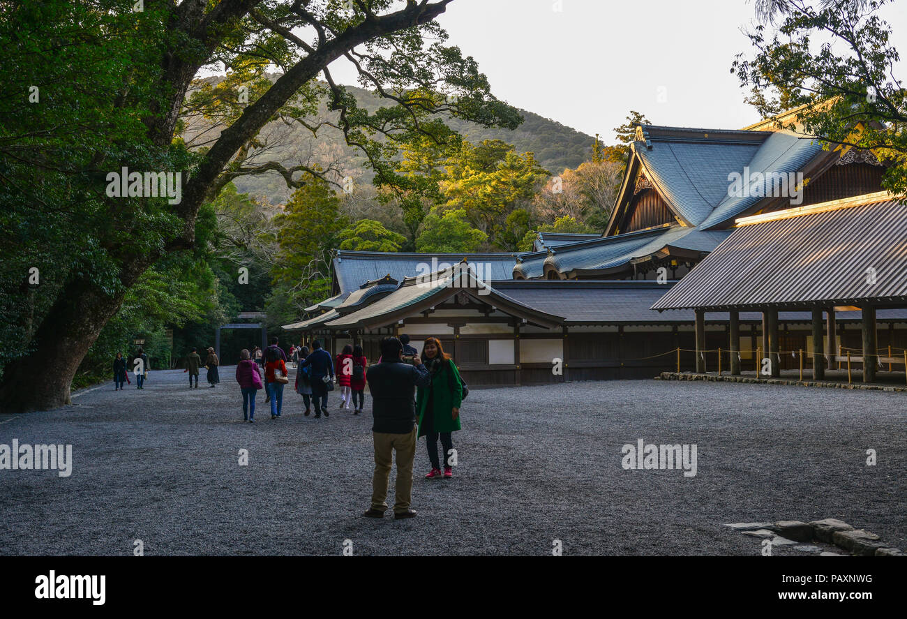 Nagoya, Japan - Mar 17, 2018. People visit Ise Grand Shrine (Ise Jingu ...