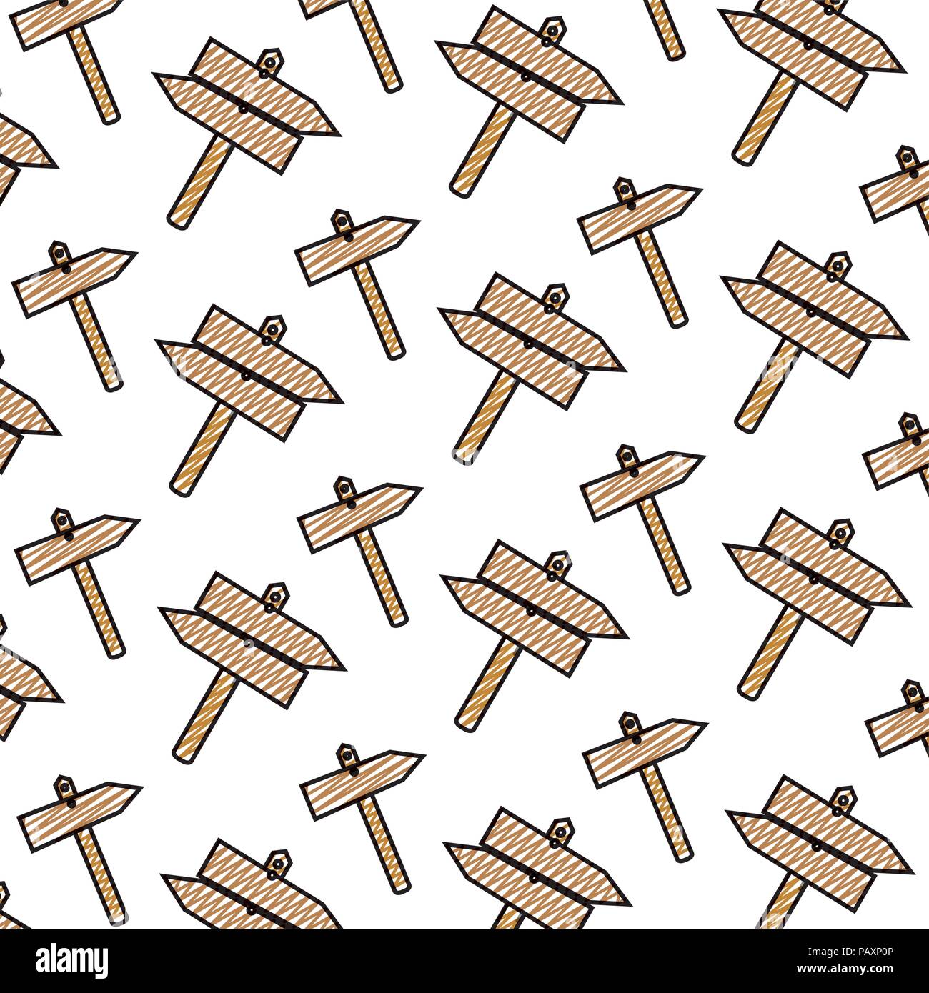 doodle wood frame road symbols background Stock Vector Image & Art - Alamy