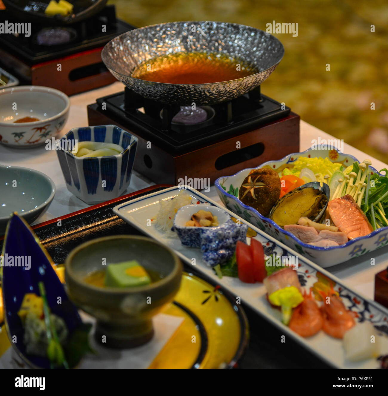 Japanese meal for dinner at local restaurant in Nagoya, Japan Stock ...